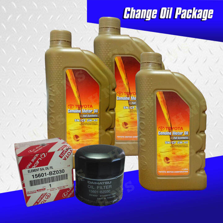 Toyota Genuine Motor Oil Full Synthetic 5W-40 Oil Change Bundle For ...
