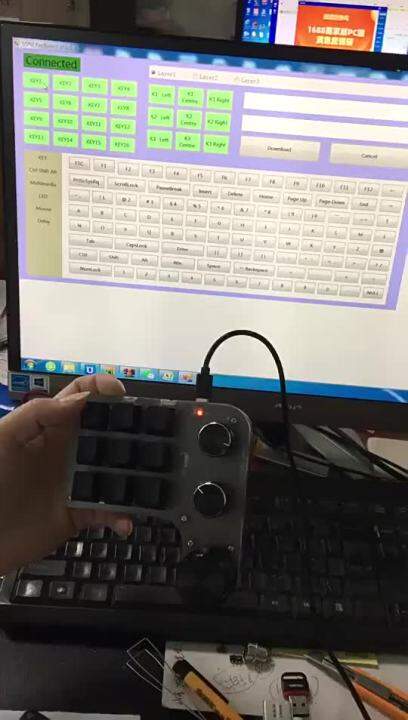 สำหรับ PS Photoshop Red Switch Macro Custom Keyboard 9 Keys 3 Volume Knobs Programmable Gaming ...