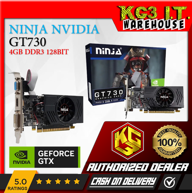 NINJA GAMING ORIGINAL GT 730 4GB DDR3 128 BIT VIDEO CARD | Lazada PH