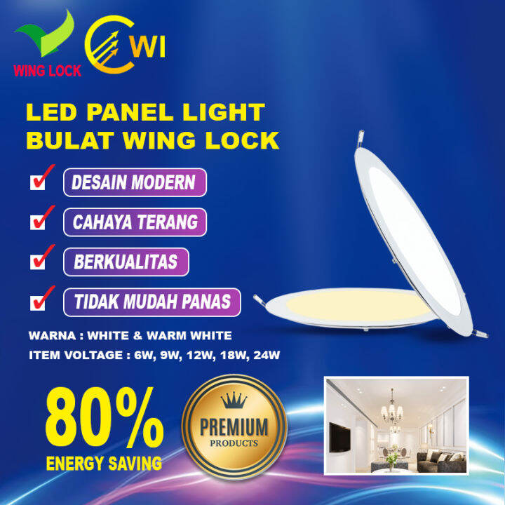 Lampu LED Panel 18 Watt IB Bulat Wing Lock | Lazada Indonesia