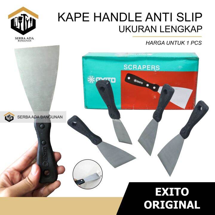 KAPE GAGANG KARET FIBER / SCRAPPER / ALAT PENGERUK CAT TEMBOK 1.5" 2.5 ...