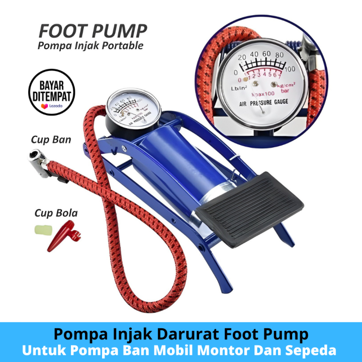 Pompa Injak Darurat Foot Pump Untuk Ban Mobil Motor Sepeda dll | pompa ...