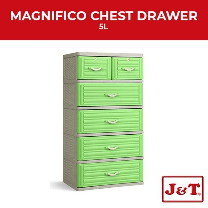 J&T Plasticware Magnifico Chest Drawer 5L Storage & Wardrobe Organiser ...