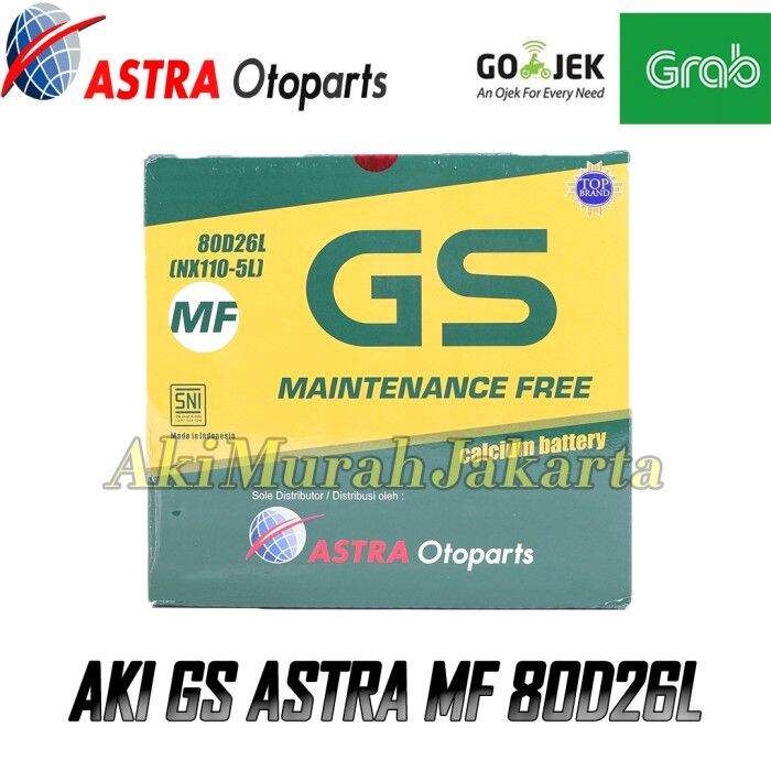 Aki Mobil Mitsubishi Triton GS MF ASTRA 80D26L Aki Kering 12V / 70Ah ...