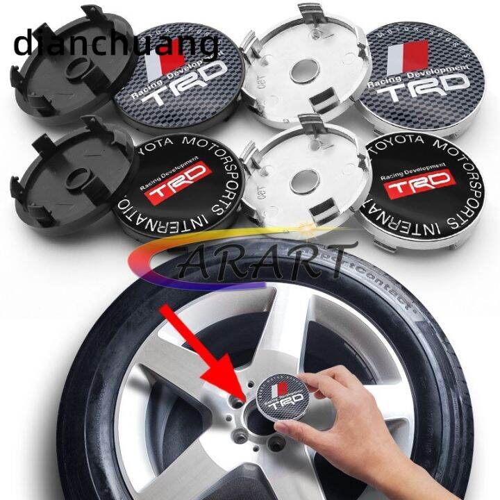 Hubcaps TRD 4PCS 56mm ABS Plastic Hubcap Car Wheel Center Rim Hub Caps ...
