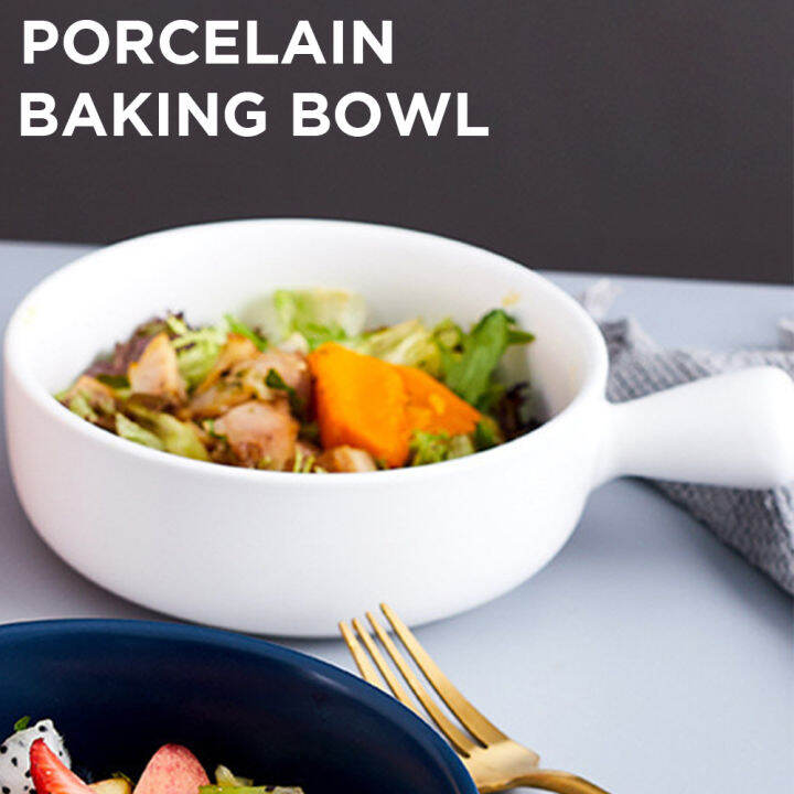 LOCAUPIN Bakeware Round Porcelain Baking Dish Bowl Rice Salad Serving ...
