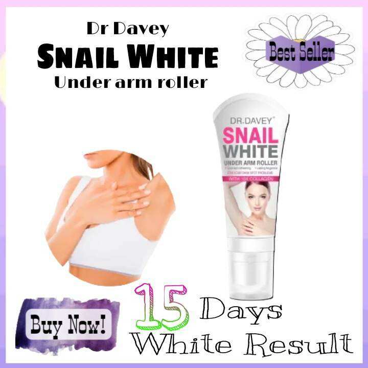 100% Authentic Dr. Davey Snail White Underarm Roller with 10x Collagen Pampaputi ng kili kili ...
