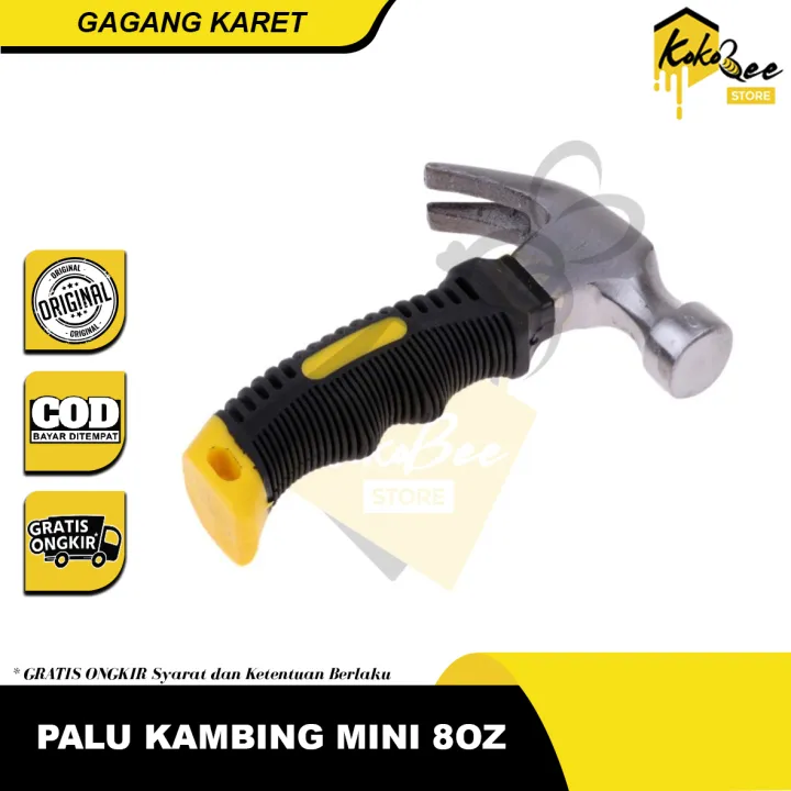 Palu kambing mini palu cebol gagang karet fiber 8 OZ 0,25 mini hammer ...
