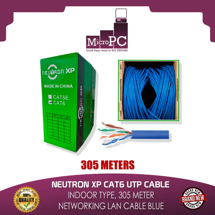 NEUTRON XP CAT6 UTP CABLE, INDOOR TYPE, 305 METER NETWORKING LAN CABLE BLUE | Lazada PH