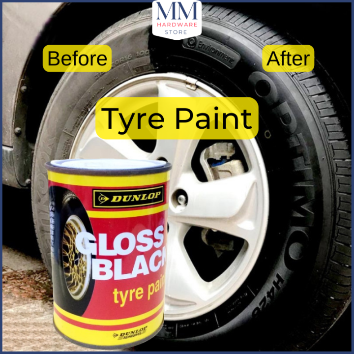 Dunlop Gloss Black Tyre Paint 560ml Cat Tayar Kereta | Lazada