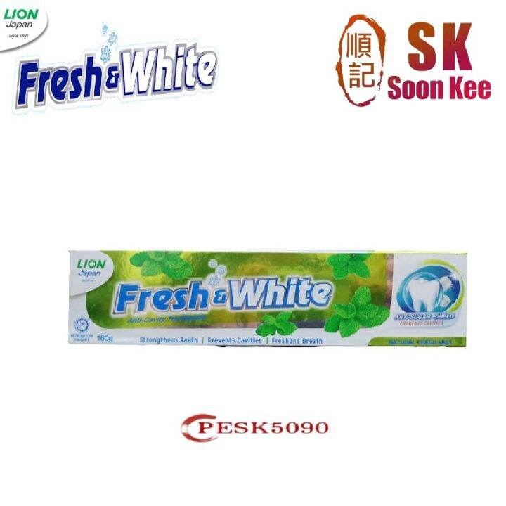 Fresh & White Natural Fresh Mint Toothpaste 160gm | Lazada