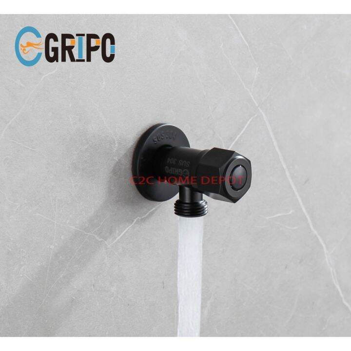 ♙GRIPO HIGH END 304 stainless 1 way angle valve matte black GP57 ...