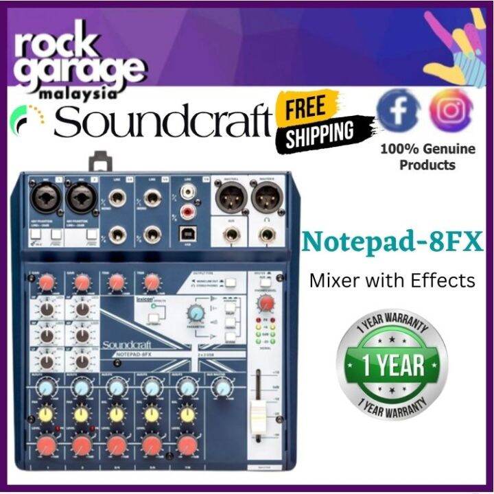 Soundcraft Notepad-8FX Mixer with Effects ( Notepad8FX / Notepad 8FX ...