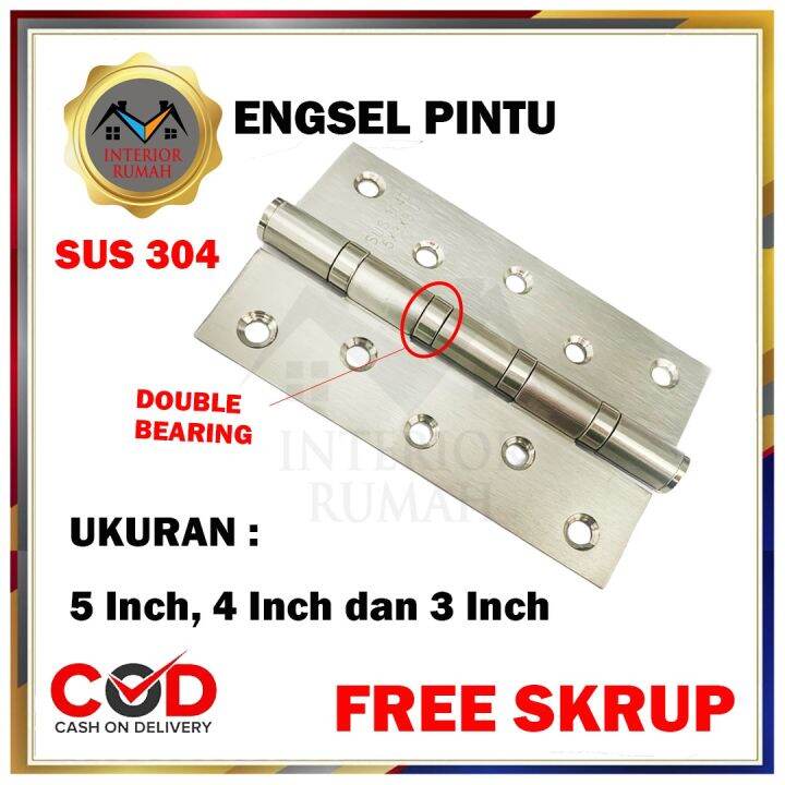 Engsel Pintu 4 inch dan Jendela Steinless Tebal Bagus - FREE SEKRUP ...