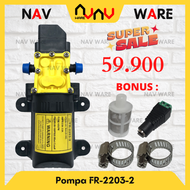 Pompa Air DC 12V Sprayer Misting Steam Alat Siram Cuci Motor AC Penguat ...