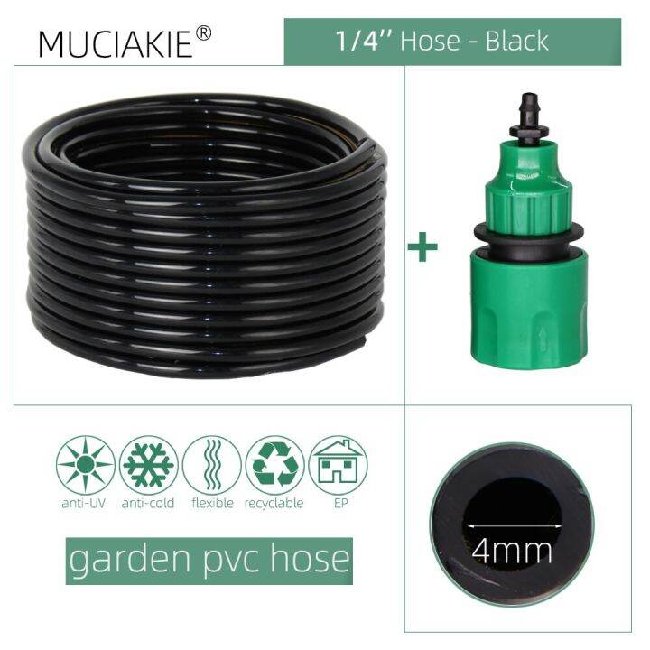 10/20/25/40 Meter 4/7mm Garden Water Hose with Quick Connector Micro ...