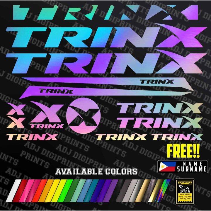 TRINX Bike Frame Set Decals Stickers MTB SPECIAL COLOR VINYL | Lazada PH
