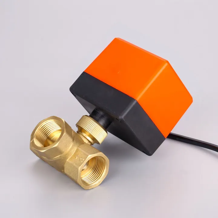 DN15 DN20 DN25 DN40 3 ways Motorized Ball Valve 220V 12V 24V 3 Wire 2 Control Brass Electric ...