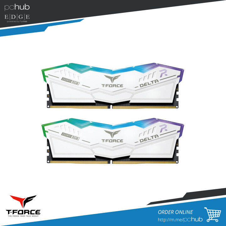 32gb (Dual) Ddr5 6000 Tforce Delta RGB White CL30 1.35v, Pn ...