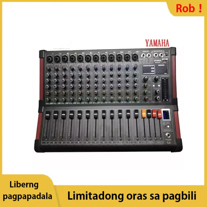Power Mixer Digital Mixer with USB/BT/Phantom 12 Channel Professoonal ...