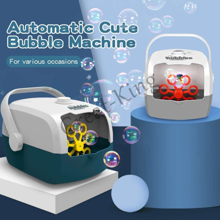 New Suitcase Automatic Bubble Machine Wedding Stage One Button Bubble AA battery With Bubble ...
