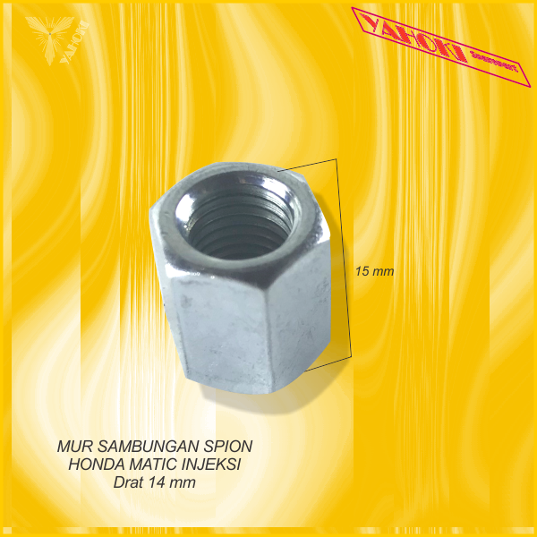 Mur Sambungan Spion Honda Matic Injeksi - ( Tinggi 15 Mm - Drat 14 Mm ...