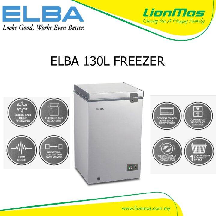 ELBA 130L CHEST FREEZER ARTICO EF-E1310(GR) | Lazada