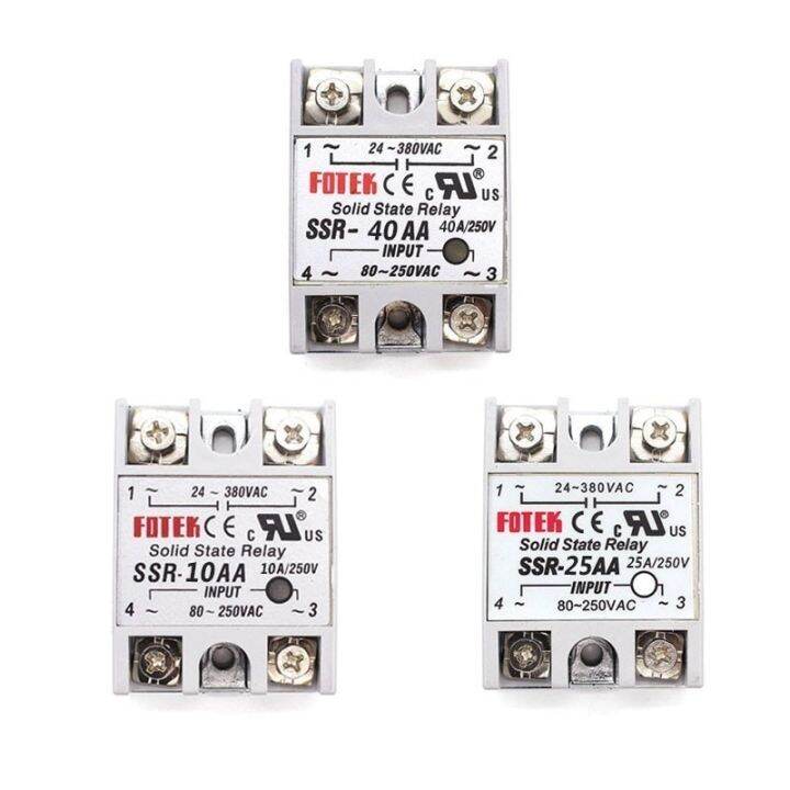 Solid State Relay 12v 24v SSR-10AA SSR-25AA SSR-40AA 10A 25A 40A 80-250V AC TO 24-380V AC SSR ...