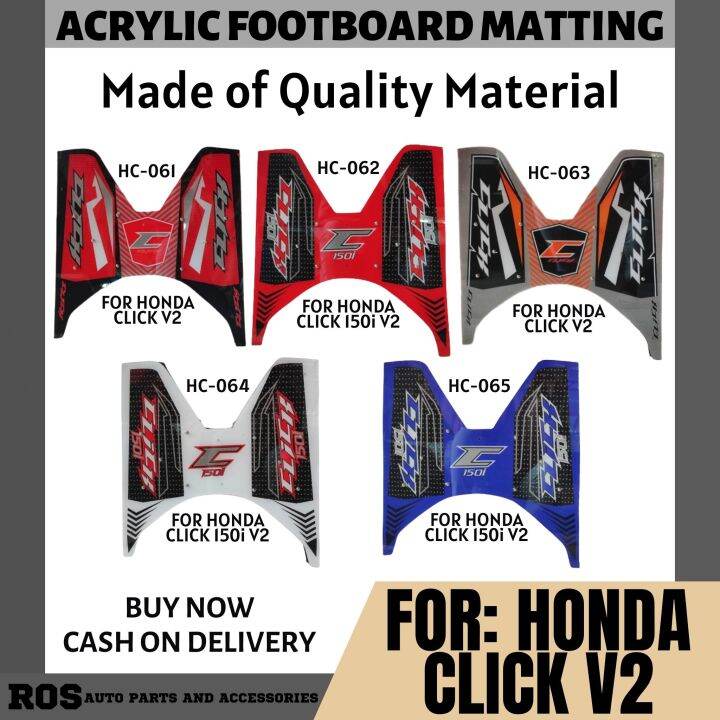 Motorcycle Footboard Matting For Honda Click 125 & Click 150i V2 ...