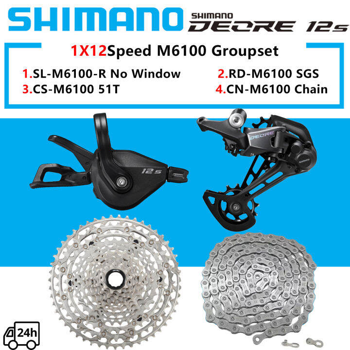 Shimano Deore M6100 12 Speed Groupset 1x12 Speed M6100 Shift Lever RD M6100 Rear Derailleur SGS ...