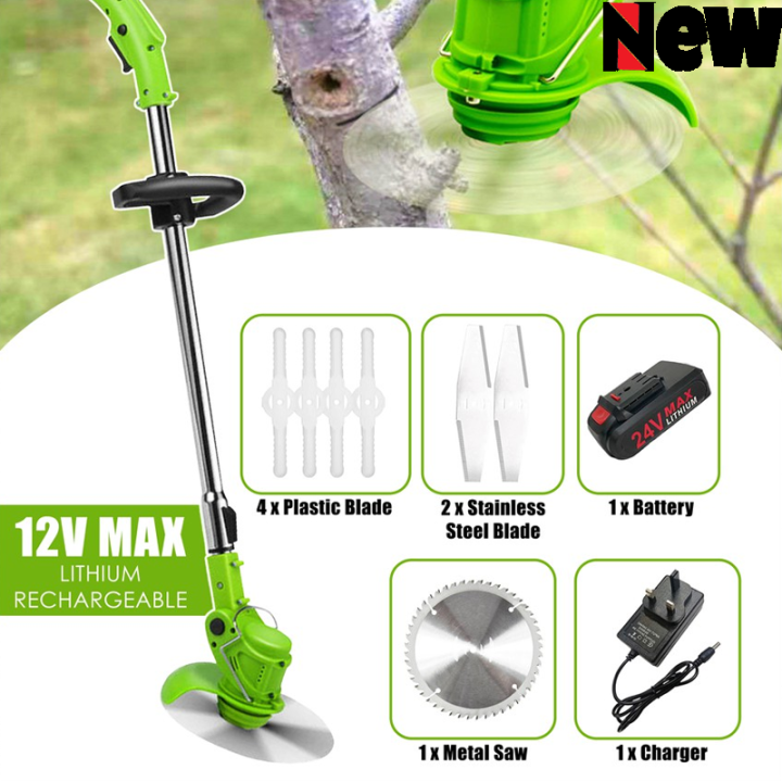 Cordless Lawn Mower Rechargeable Electric Grass Cutter With Lithium ...