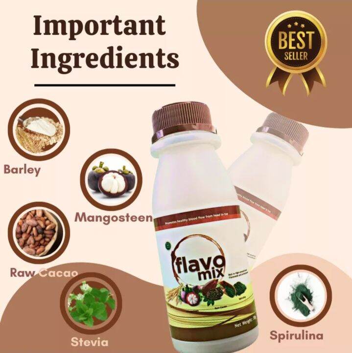 FlavoMix SuperFood (Raw Cacao, Barley, Mangosteen, Spirulina, and ...