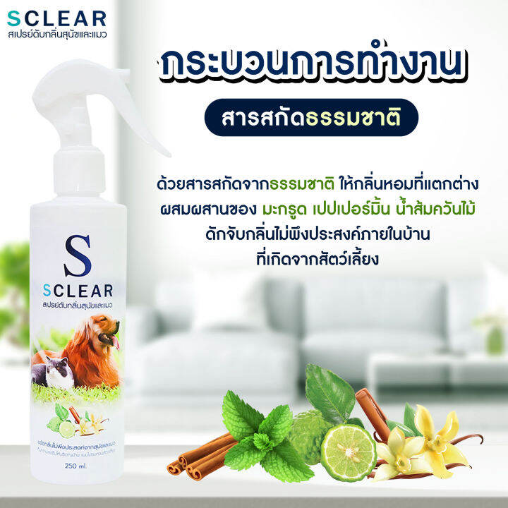 SCLEAR สเปรย์ดับกลิ่นฉี่แมว น้ำยาดับกลิ่น ดับกลิ่นฉี่หมา 250ml | Lazada ...