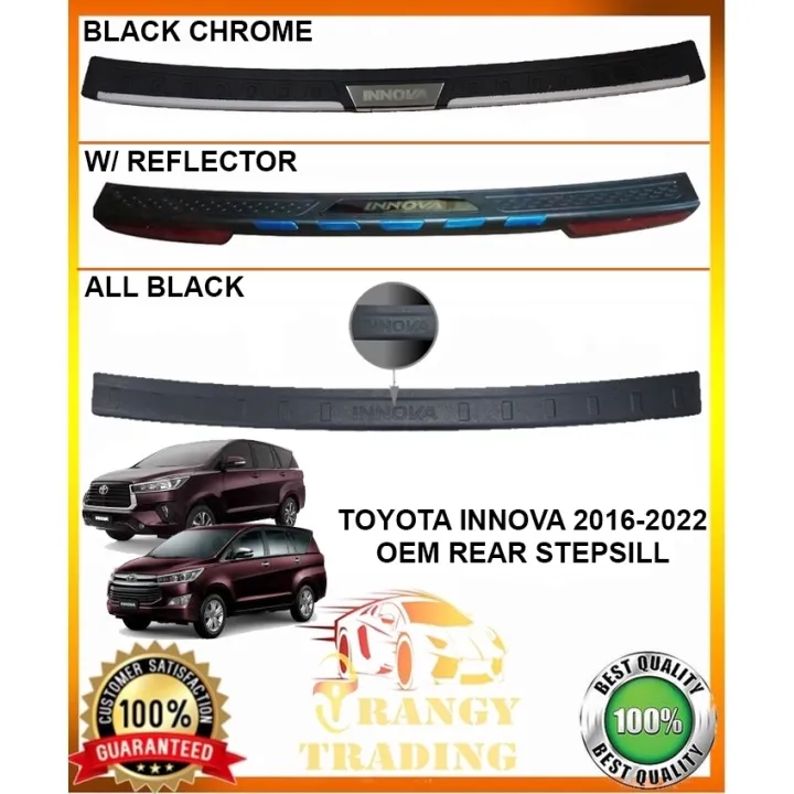Toyota Innova 2016 to 2023 Rear Stepsill All Black / Black Chrome / w ...