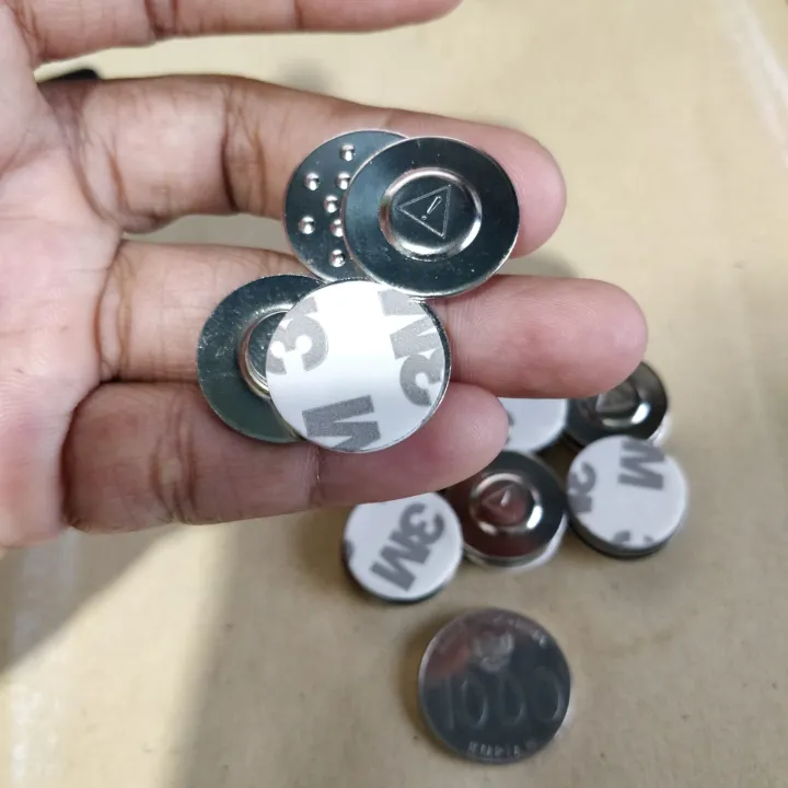 Magnetic Round Pin Name Tag Nama Dada Bulat D20mm siap pakai lengkap ...