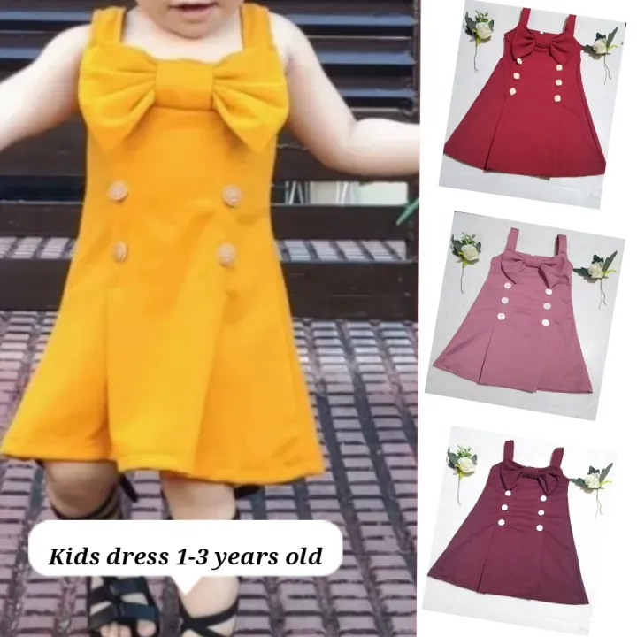 DOLLY RIBBON-BUTTON DRESS FOR KIDS 1-3 | Lazada PH