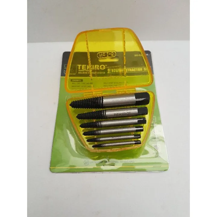 TEKIRO SCREW EXTRACTOR SET 6 PCS Tekiro TAP BALIK SET 6 PCS SD-EX0926 ...