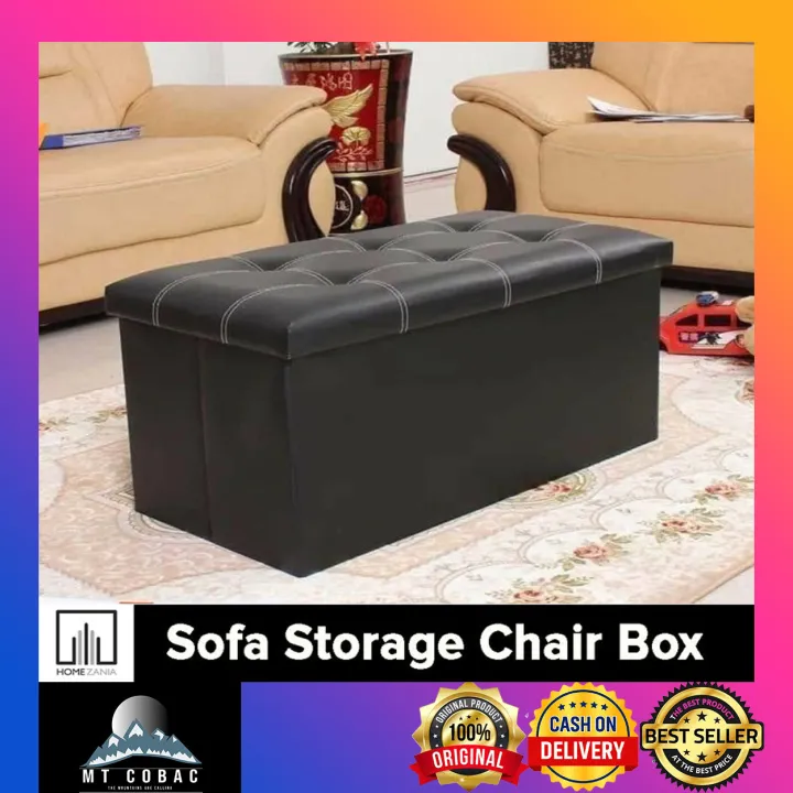 Ottoman Rectangular Sofa Storage Stool Sit Sofa Folding Box Chair ...
