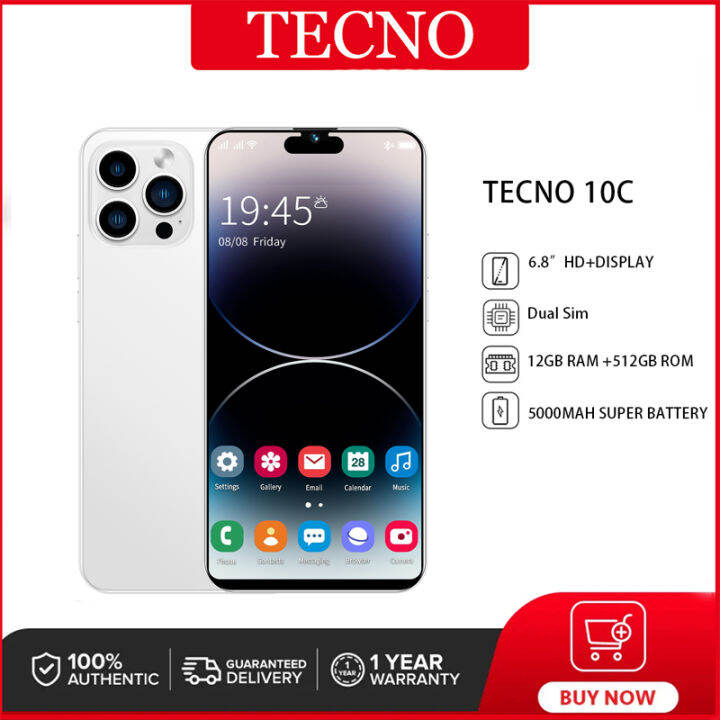 Tecno Spark 10C Smartphone 6GB+128GB UNISOC Tiger T606 16MP Clear Rear Camera 6.8" HD+90Hz ...