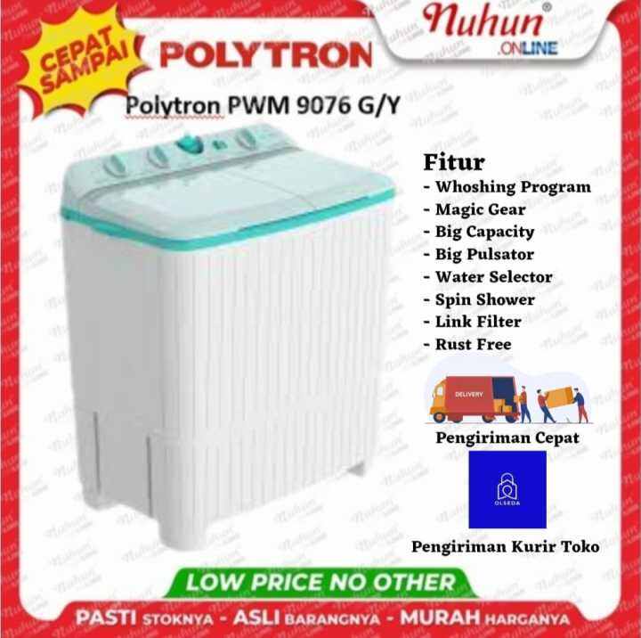 [CIANJUR] Mesin Cuci Polytron PWM 9076 G 9kg | Lazada Indonesia