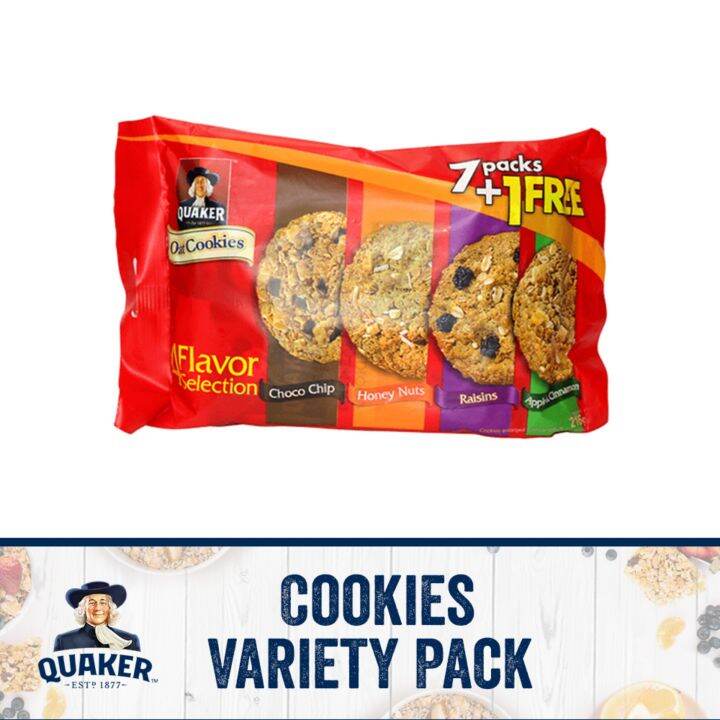 Quaker Cookie 7+1 Variety Pack 216g (27g x 8) | Lazada PH
