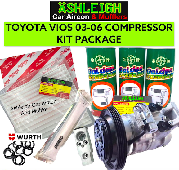 Toyota Vios 03-06 Compressor Kit Package Car Aircon Parts Supplies ...