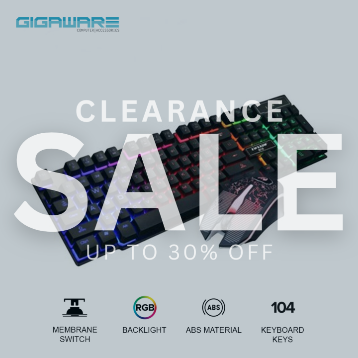 Gigaware KMX-50 Mad Warrior Suspended Keypress Membrane Gaming Keyboard ...