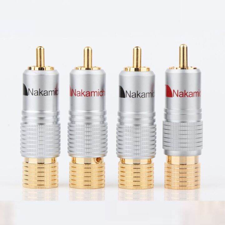 [Hot K] New 24K Gold Plated Pair Nakamichi RCA Plug Audio Cable Speaker Connector Audio Plug Rca ...