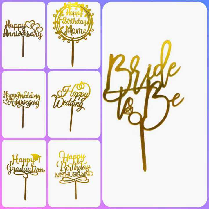 Toper cake aniversary topper hiasan kue bolu Bride To be anniversary ...