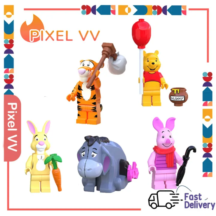 Animal Adventures Tigger Pooh & Rabbit Minifigures Bricks For Lego Kids ...