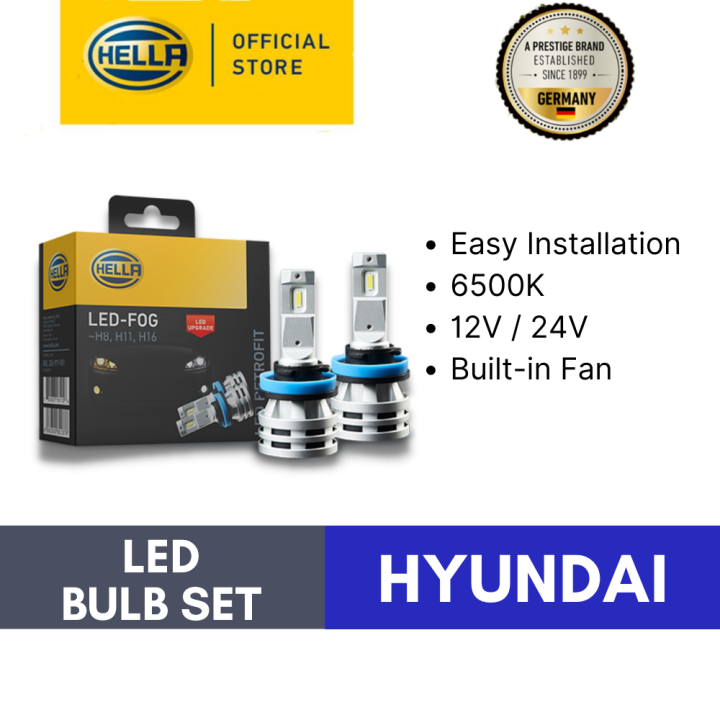 HELLA Retrofit For Hyundai Cars LED Headlight Bulb Set | Lazada