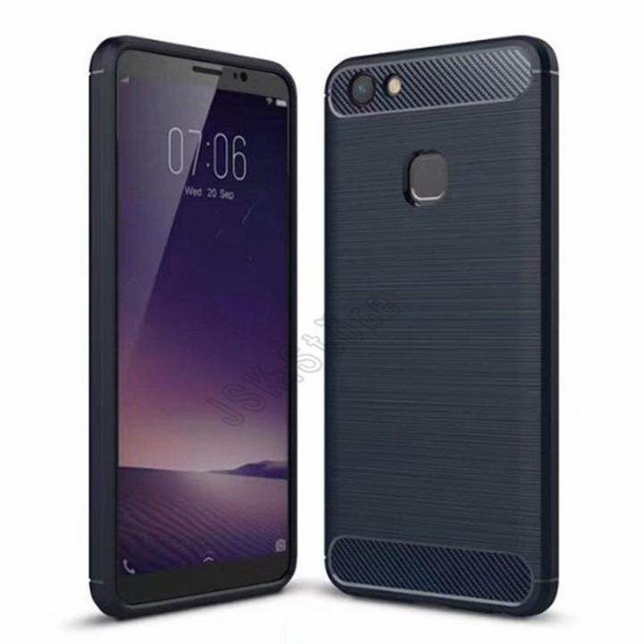 Vivo V7 Carbon Fiber Slim Brushed Line Medium Hard TPU Casing Cover ...