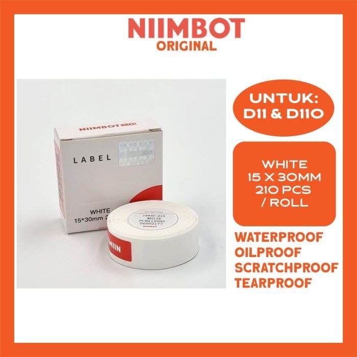 White Thermal Label Printer Sticker Niimbot D11 / D110 Refill Label ...