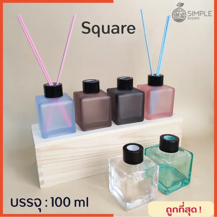 ปรับอากาศในห้อง ปรับอากาศรถยนต์ ขวดใส่น้ำหอมปรับอากาศ Aroma Square Reed Diffuser 100 ml ปรับ ...